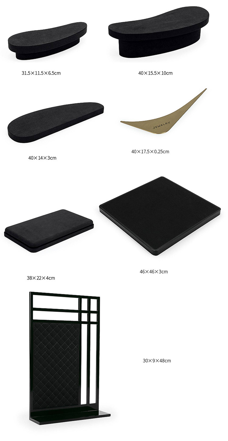 Black Gold Metal Jewelry Showcase Display Kits