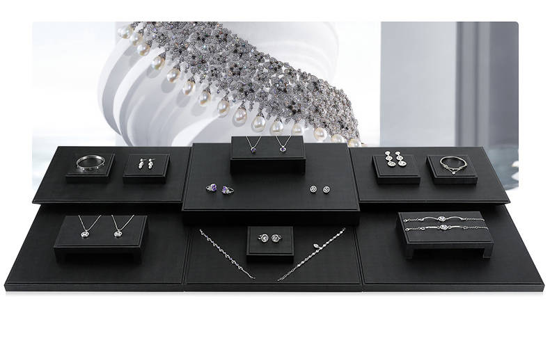 New Retail Black Jewelry Showcase Display Sets